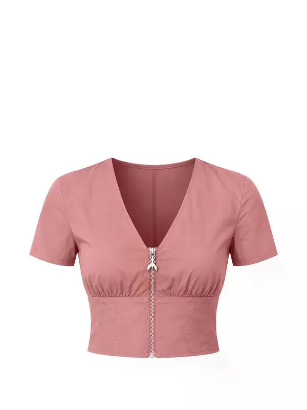 Patrizia Pepe Zip-up Bow-detail Top