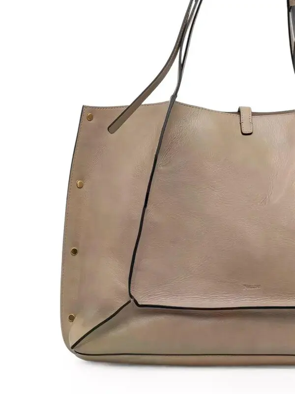 POLLINI Stud-embellished Leather Shoulder Bag - Neutrals