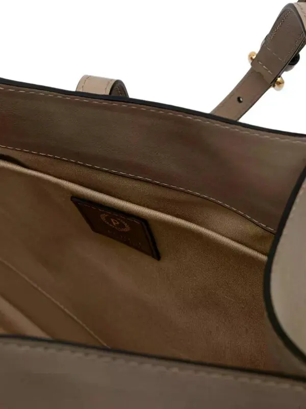 POLLINI Stud-embellished Leather Shoulder Bag - Neutrals