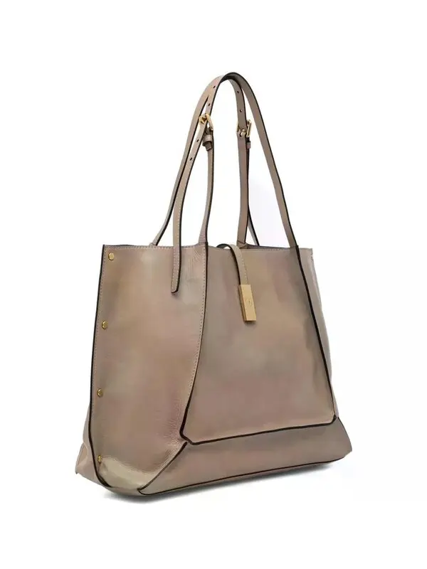 POLLINI Stud-embellished Leather Shoulder Bag - Neutrals