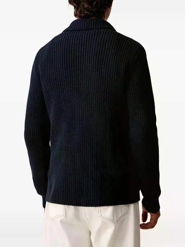 AERONAUTICA MILITARE Ribbed-knit Patch-pocket Cardigan