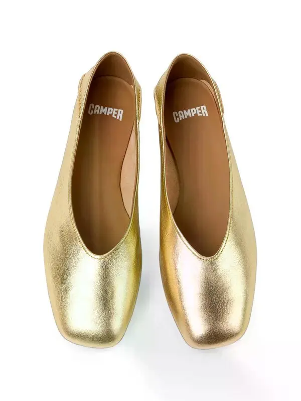 Camper Casi Myra Leather Ballet Flats - Gold