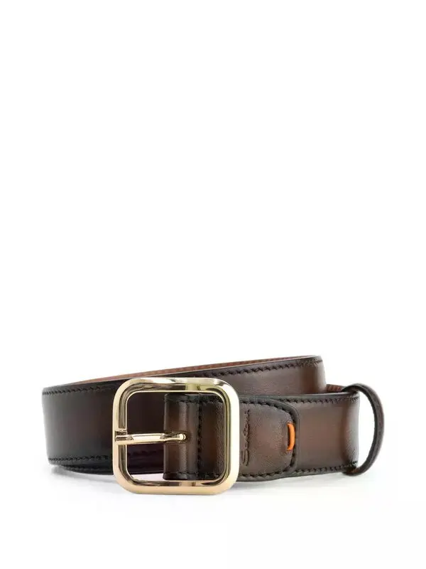 Santoni Polished-leather Belt