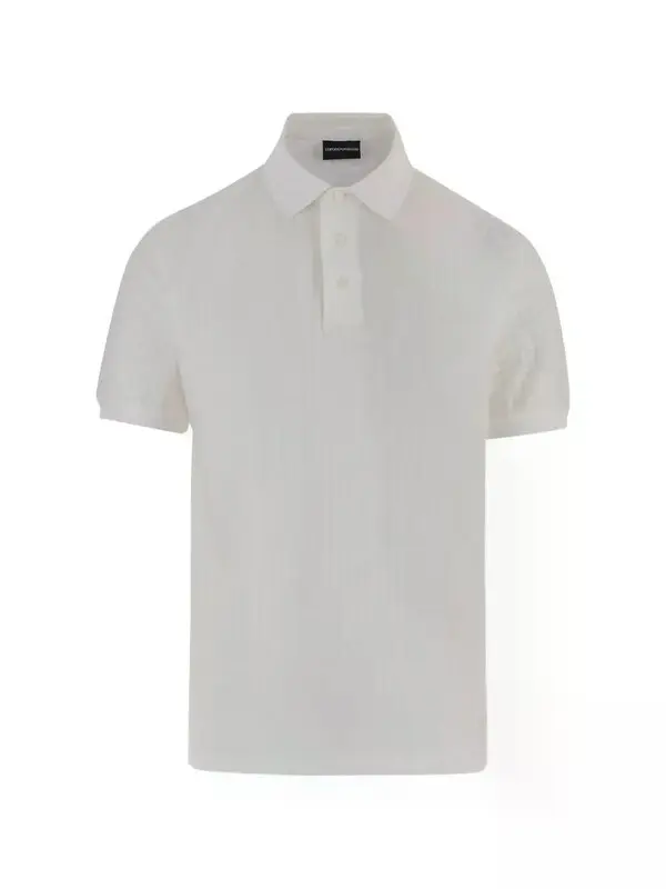 Emporio Armani Textured-knit Polo Shirt - White