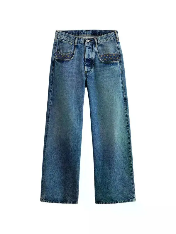 MAISON MARGIELA Paisley-panelled Straight-leg Jeans