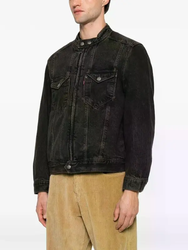 LEVI'S Faded-effect Band-collar Jacket