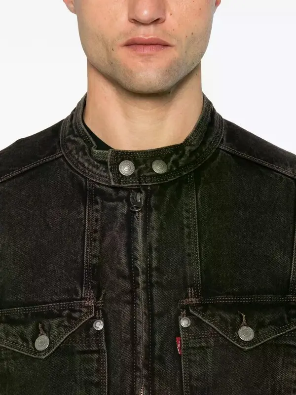 LEVI'S Faded-effect Band-collar Jacket
