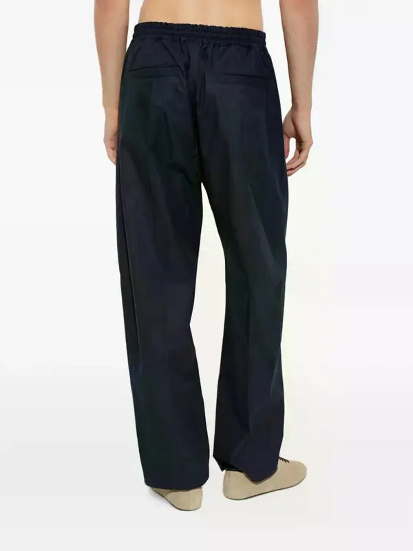 Comme Des Garçons Drawstring Straight-leg Trousers - Blue