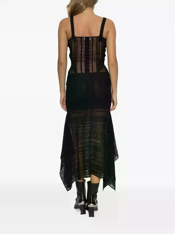 Alexander McQueen Asymmetric Lace-knit Midi Dress