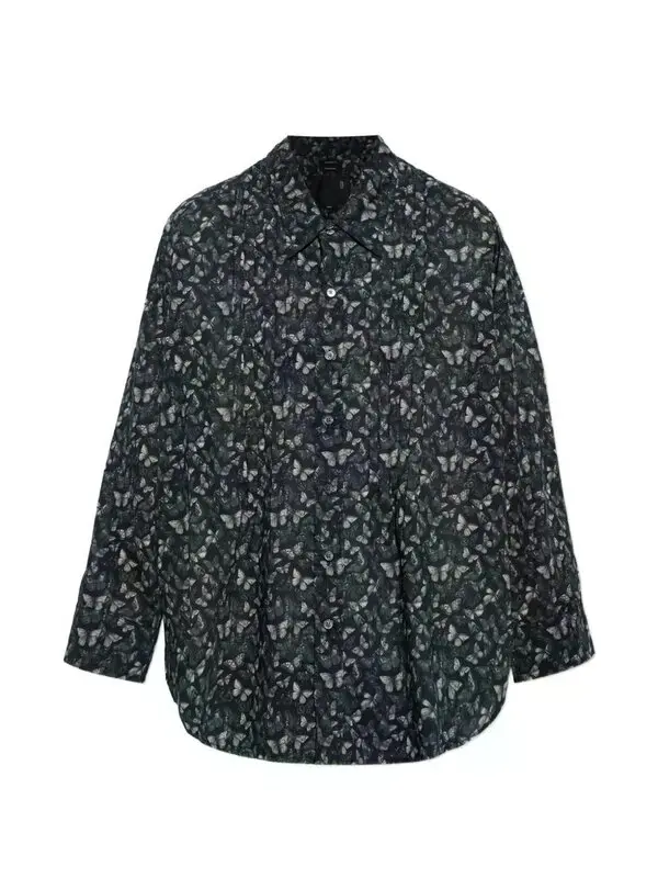 R13 Butterfly-print Oversized Shirt - Black