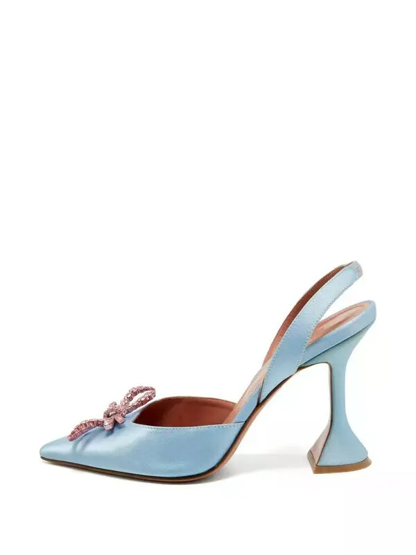 Amina Muaddi Rosie Crystal-embellished Slingback Pumps - Blue