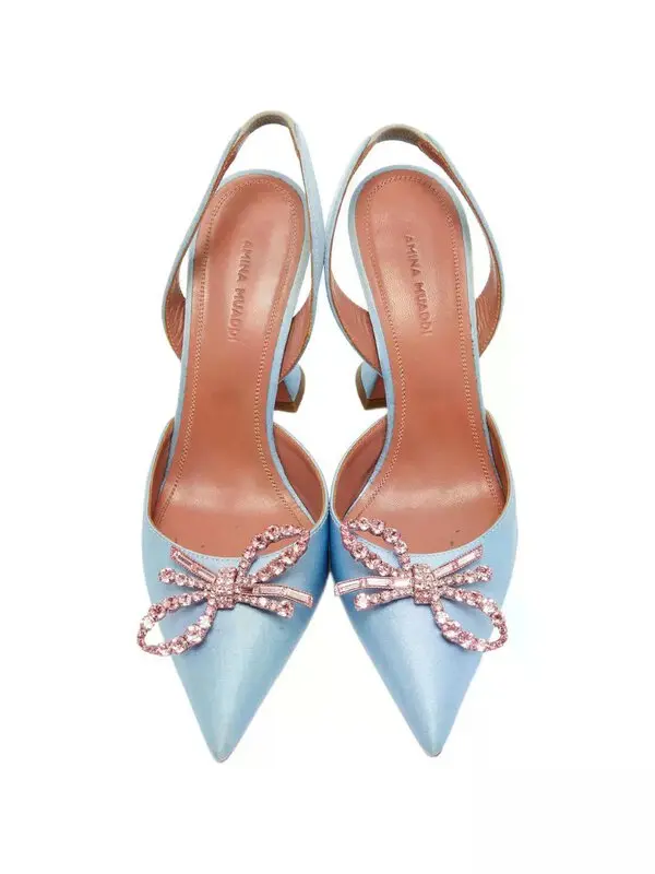 Amina Muaddi Rosie Crystal-embellished Slingback Pumps