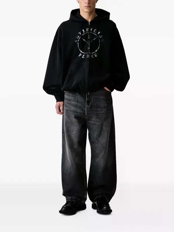 Vetements Graphic-print Washed-effect Hoodie