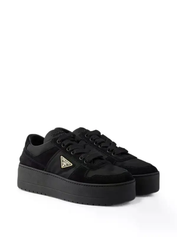 Prada Downtown Bold Re-nylon And Suede Sneakers
