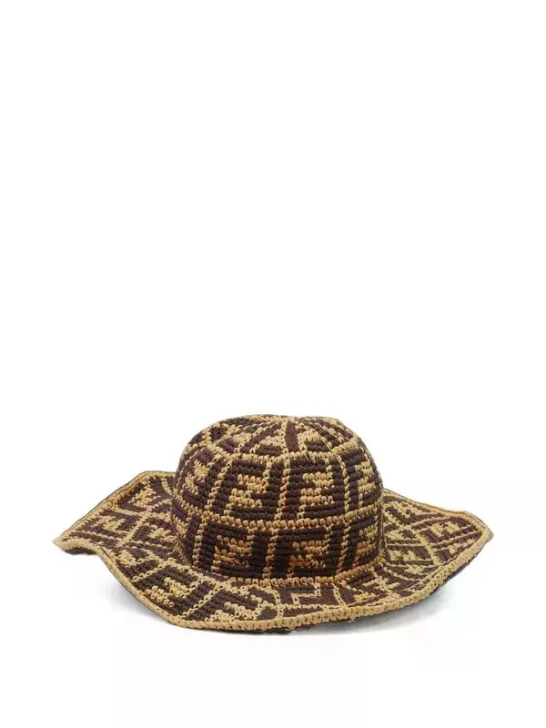 Fendi Patterned Crochet Hat