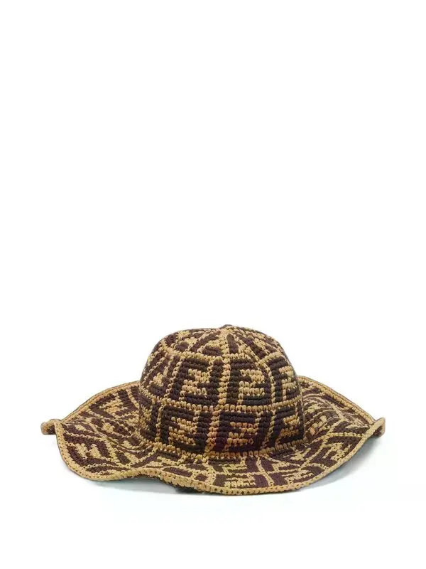 Fendi Patterned Crochet Hat
