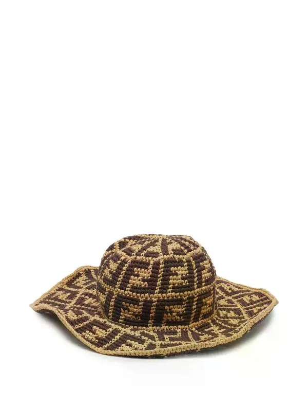 Fendi Patterned Crochet Hat