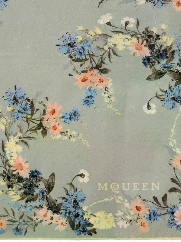 Alexander McQueen Floral-motif Silk Scarf