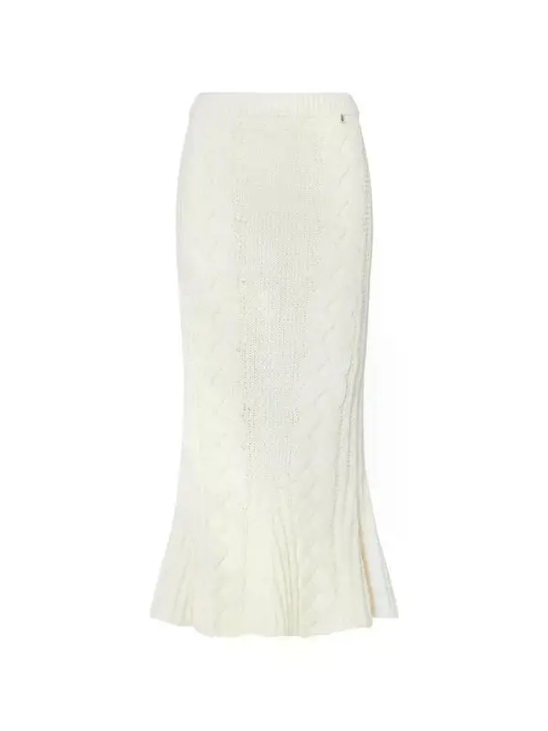 Liu Jo Knit Midi Skirt - White