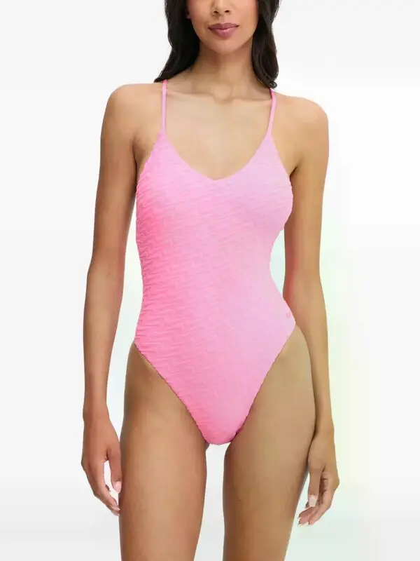 Nike Monogram-jacquard Swimsuit - Pink