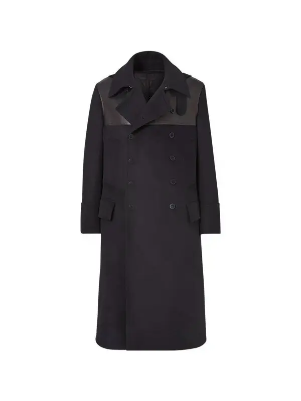 Fendi Leather-panelled Double-breasted Parka