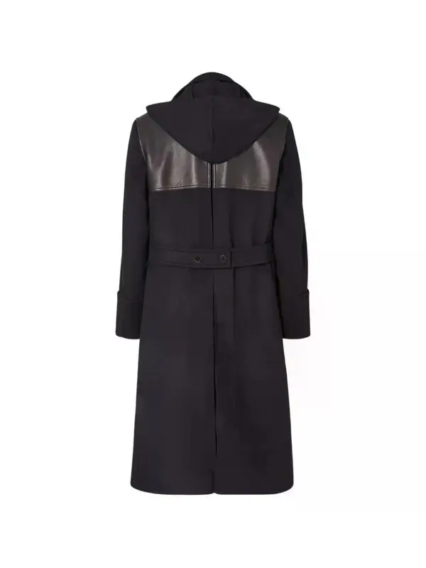 Fendi Leather-panelled Double-breasted Parka