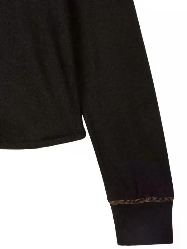 STUDIO TOMBOY Contrast-stitch Drawstring Cardigan