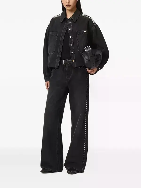 ALLSAINTS Stud-embellished Denim Jacket - Black