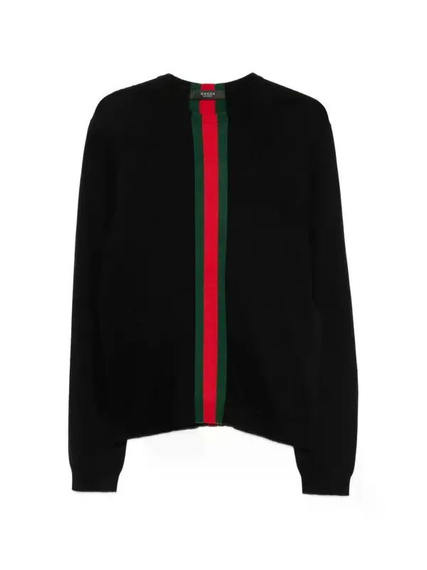 Gucci Web-stripe Cashmere Sweater - Black