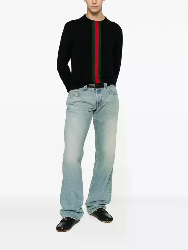 Gucci Web-stripe Cashmere Sweater - Black