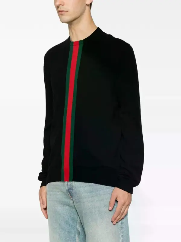 Gucci Web-stripe Cashmere Sweater - Black