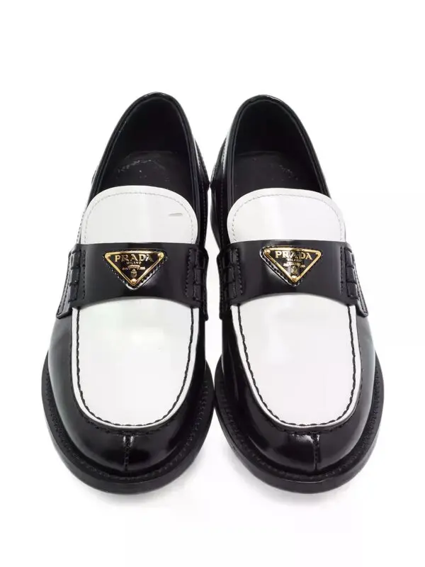 Prada Triangle-logo Loafers - Black