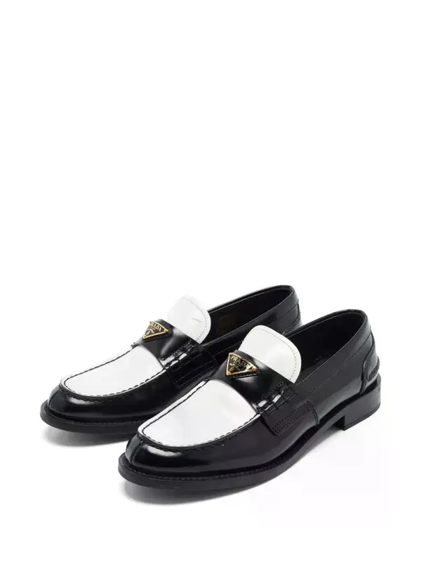 Prada Triangle-logo Loafers - Black