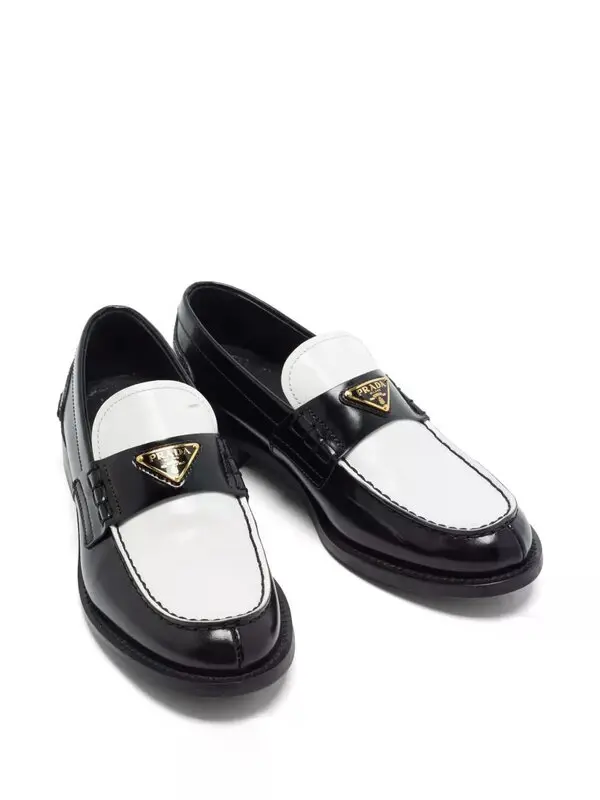 Prada Triangle-logo Loafers - Black