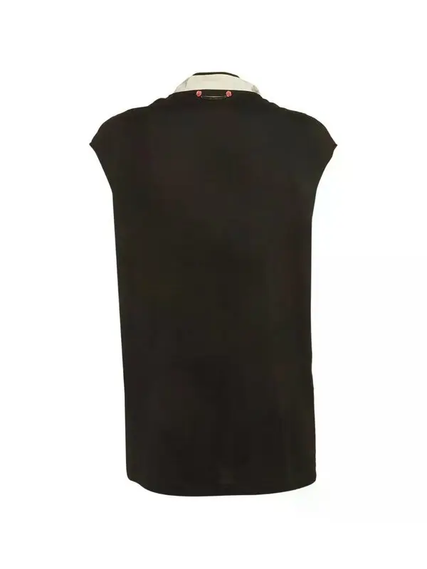 Dolce & Gabbana Rose Appliqué Tie-collar Top