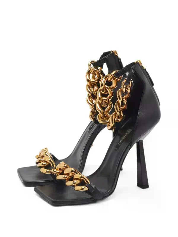 Versace Medusa Chain-link Sandals - Black