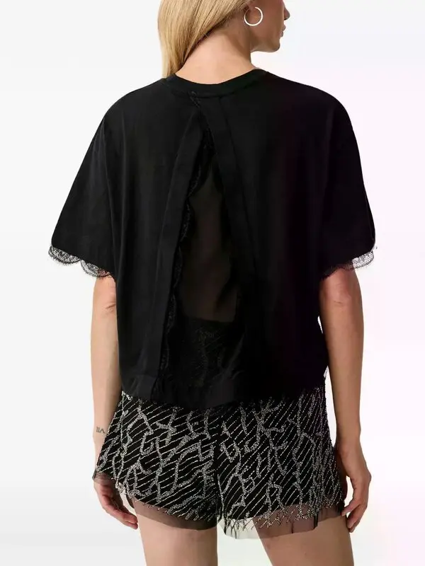ALLSAINTS Lace-trim Open-back Blouse