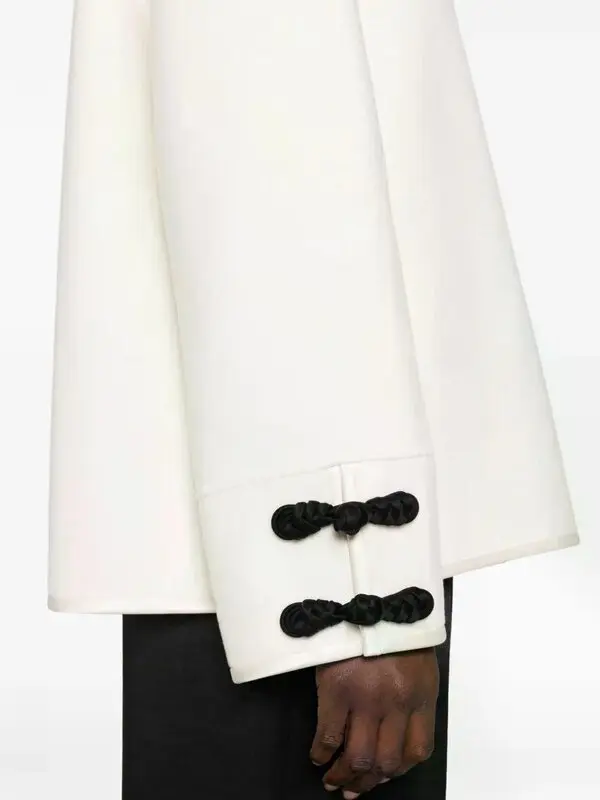 RÓHE Frog-fastening Collarless Jacket - Neutrals