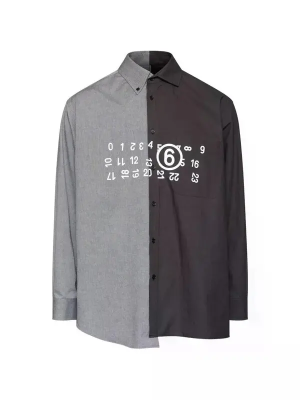 MAISON MARGIELA Logo-print Panelled Shirt - Black