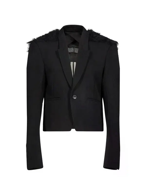 Rick Owens Fur-trim Tailored Blazer