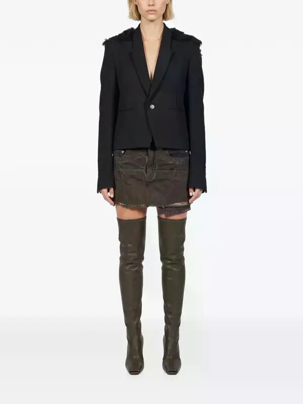 Rick Owens Fur-trim Tailored Blazer