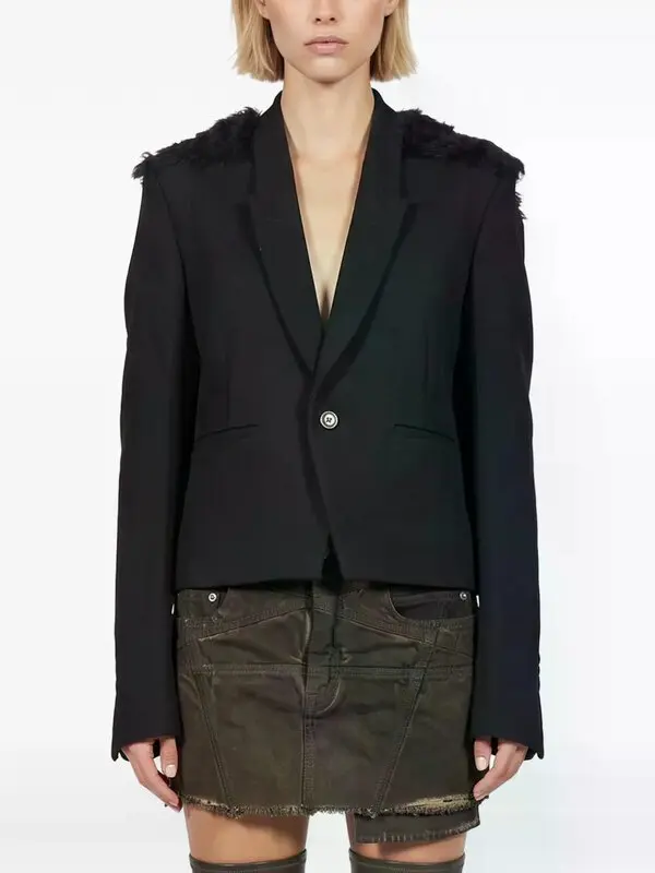 Rick Owens Fur-trim Tailored Blazer