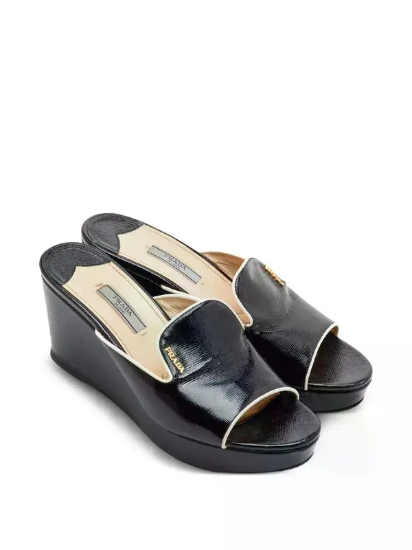 Prada Platform Wedge Sandals