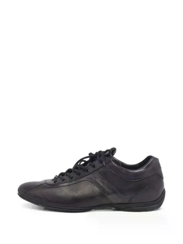 Santoni Leather-trim Lace-up Sneakers