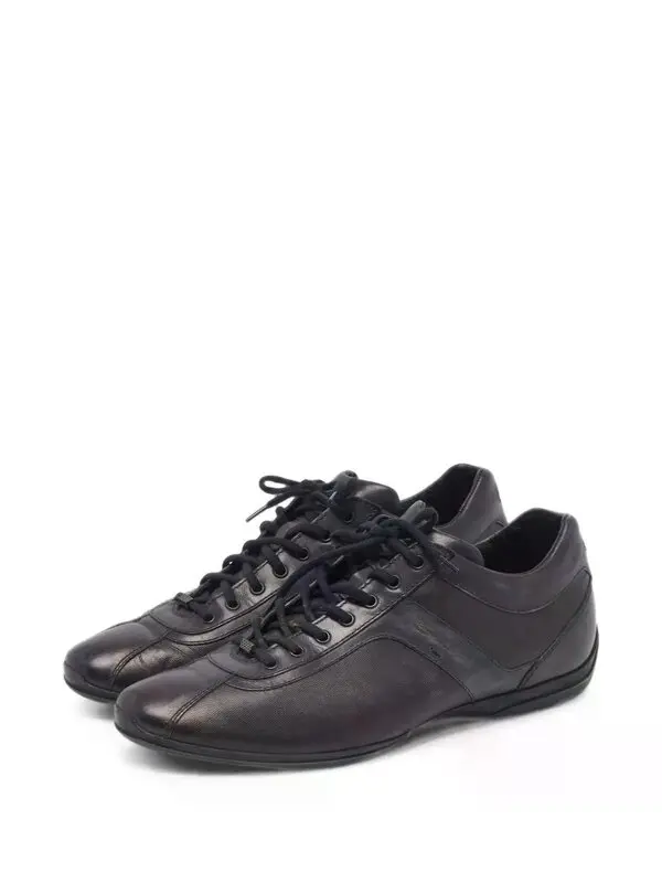 Santoni Leather-trim Lace-up Sneakers