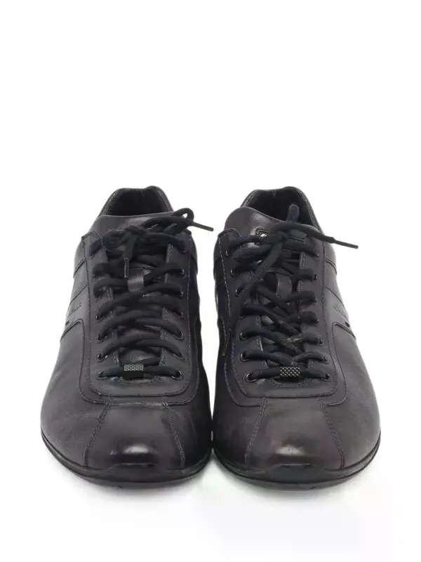 Santoni Leather-trim Lace-up Sneakers