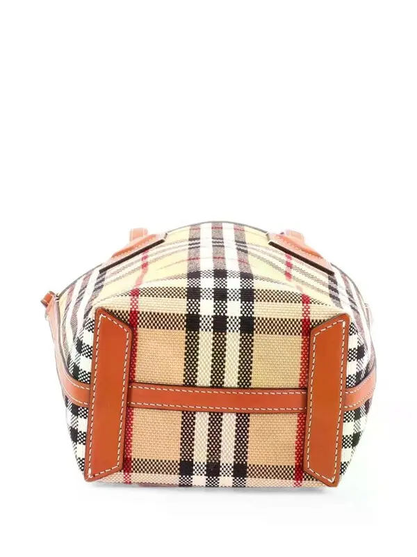 Burberry London Tote Vintage Check Canvas Mini Shoulder Bag