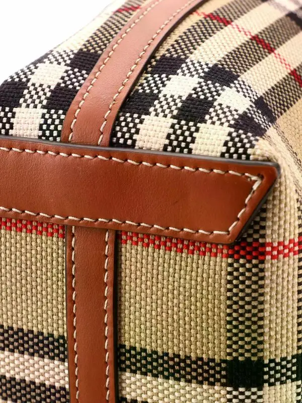 Burberry London Tote Vintage Check Canvas Mini Shoulder Bag