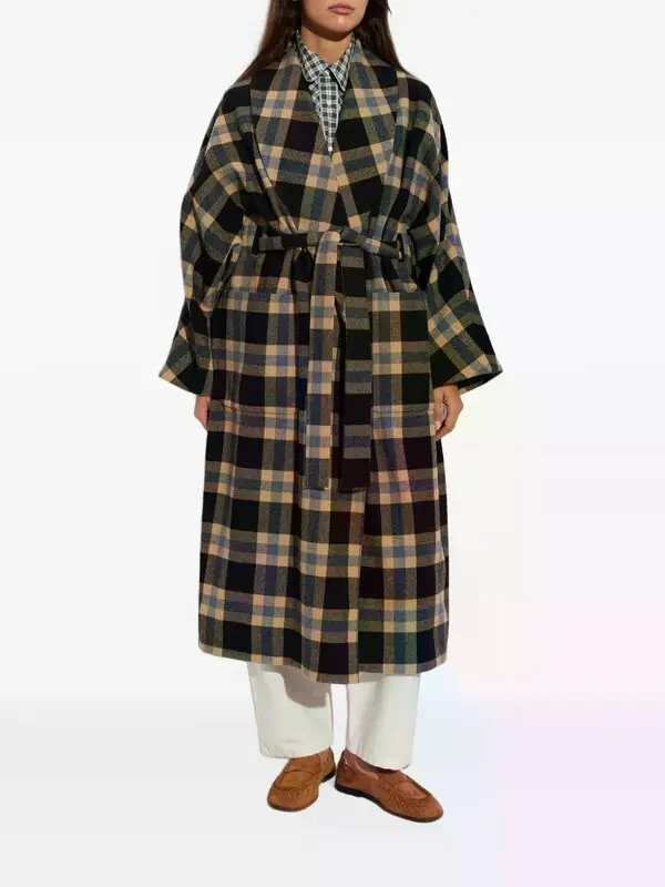 Kenzo Check Belted Coat