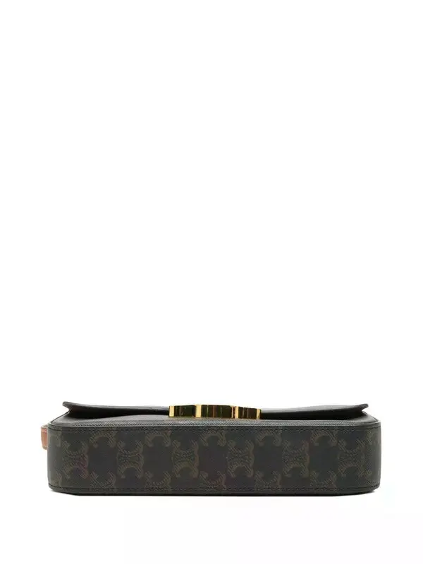 Celine 2021 Triomphe Coated Canvas Claude Shoulder Bag - Brown